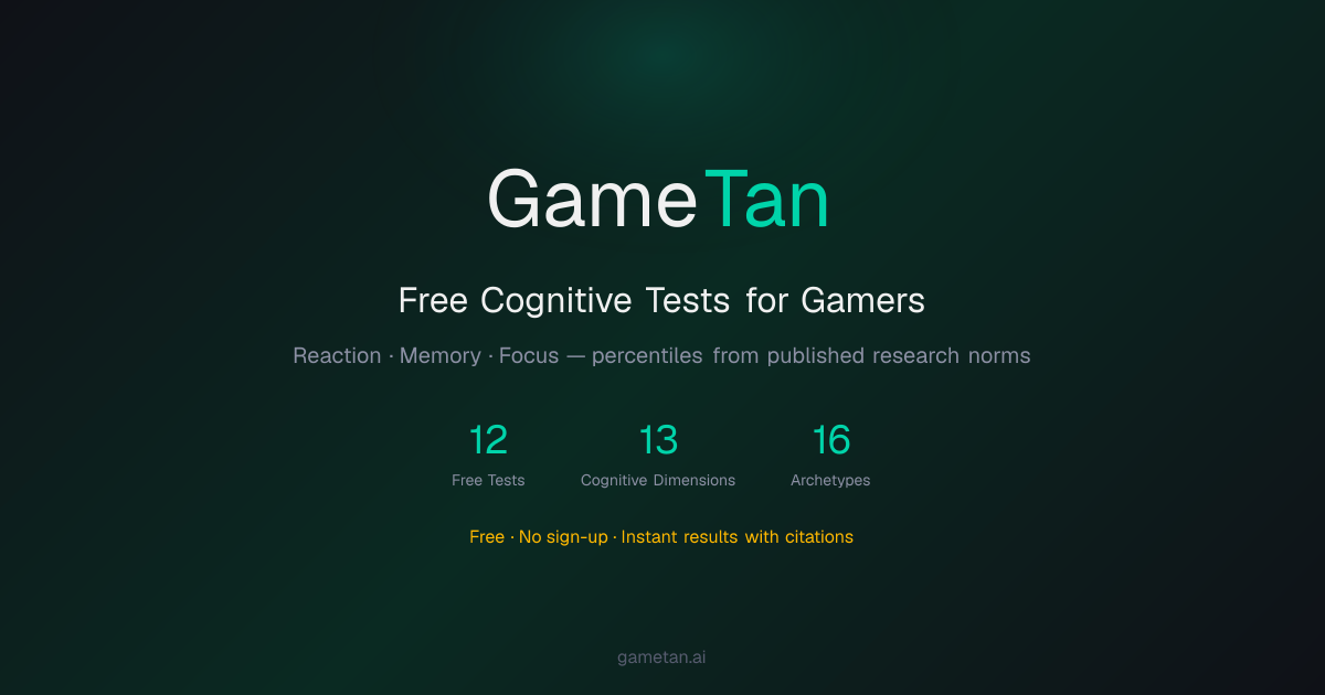 GameTan — Free Cognitive Tests & Reaction Time Tools